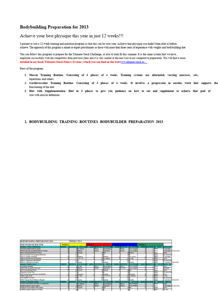 IN SHAPE IN 12 WEEKS - Only Suitable For Experts!!! | PDF | Strength ...