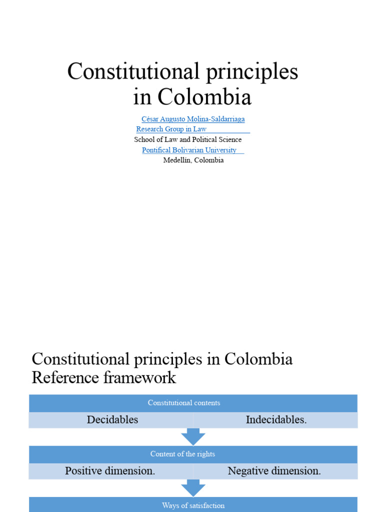 Constitutional Principles Colombia | PDF | Constitution | Democracy