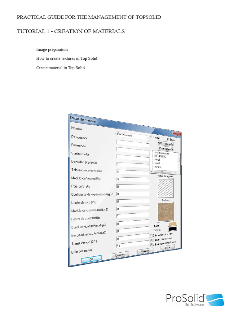 TopSolid Material and Edge Creation Guide | PDF | Screw | Door