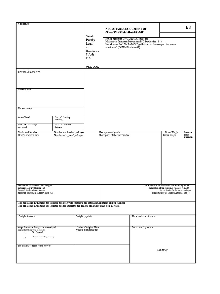 Multimodal Contract Model | PDF | Cargo | Freight Transport