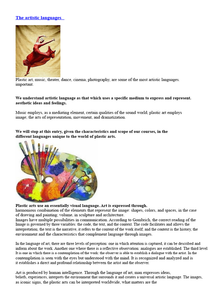 Artistic languages | PDF | Paintings | Image