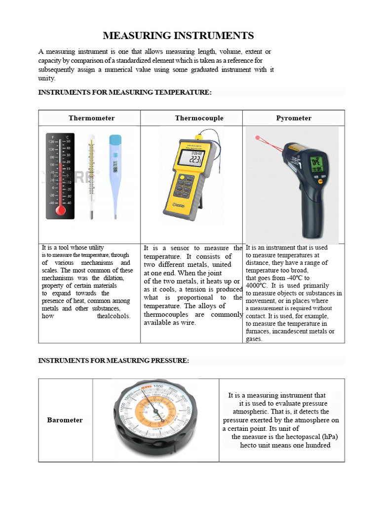 Measuring Instruments | PDF | Pressure Measurement | Ph