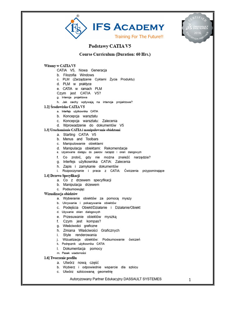 CATIA V5 Podstawy PDF | PDF