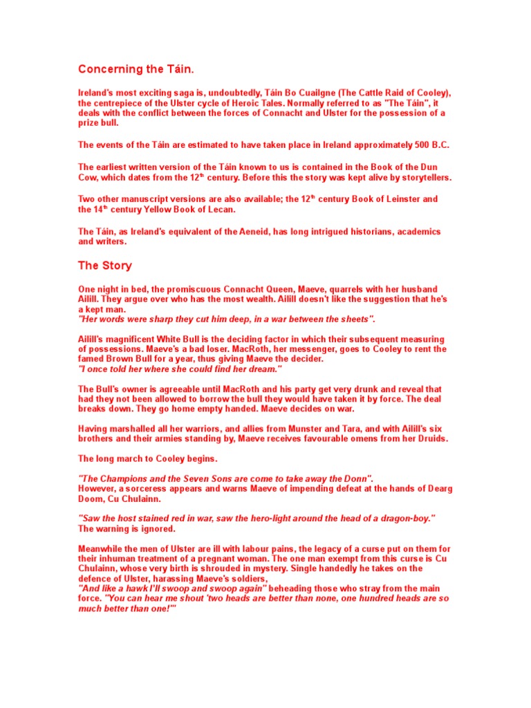 The Tain | PDF | Irish Mythology | Early Irish Literature
