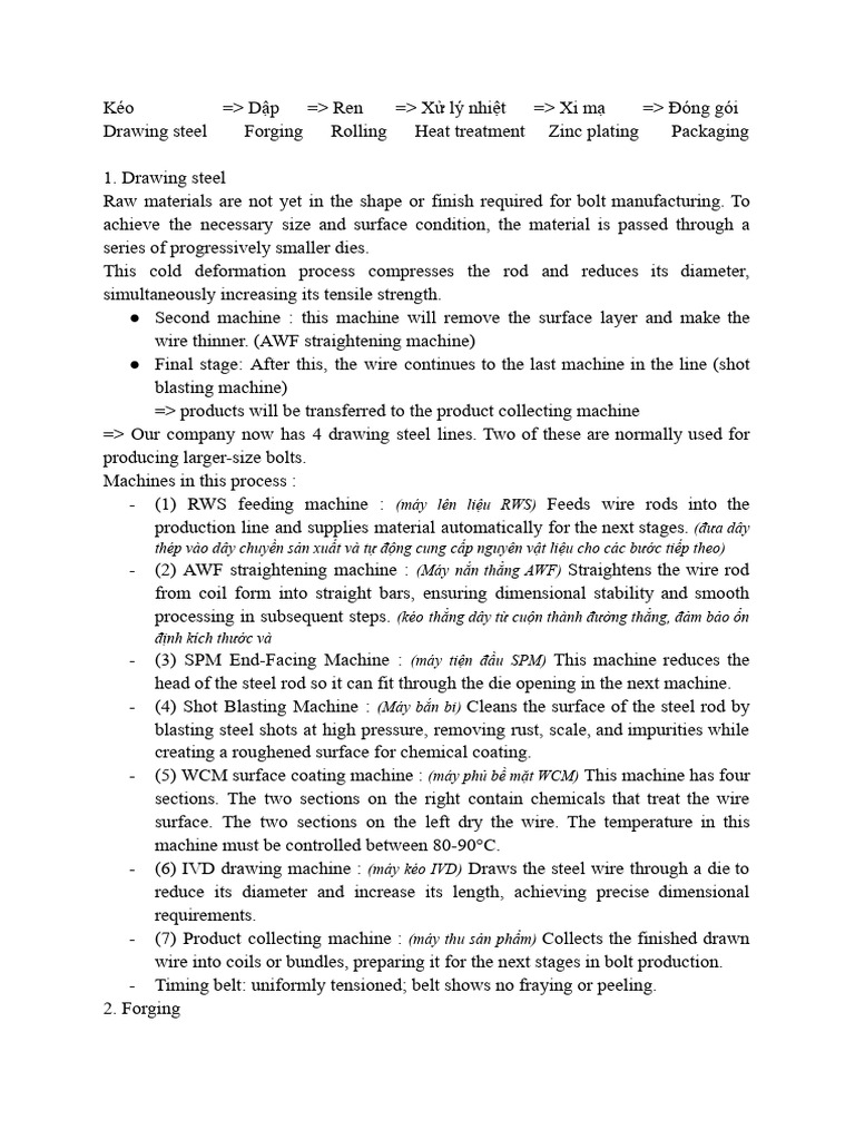 Bolt Production Process | PDF