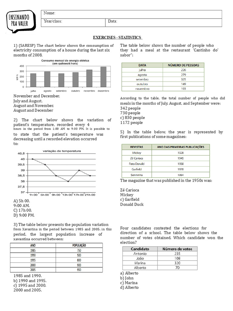 6th Grade - INTRODUCTION TO STATISTICS | PDF
