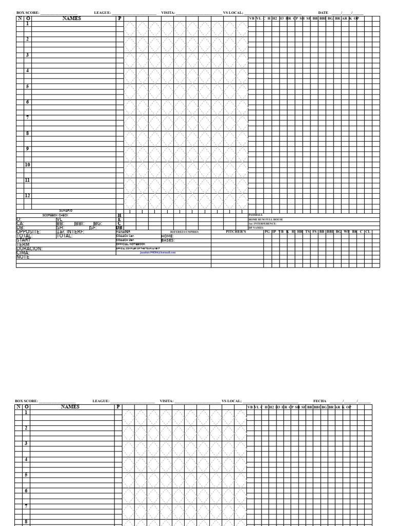 Box Score Sheet Mia of Mine | PDF | Sports Rules And Regulations | Sports