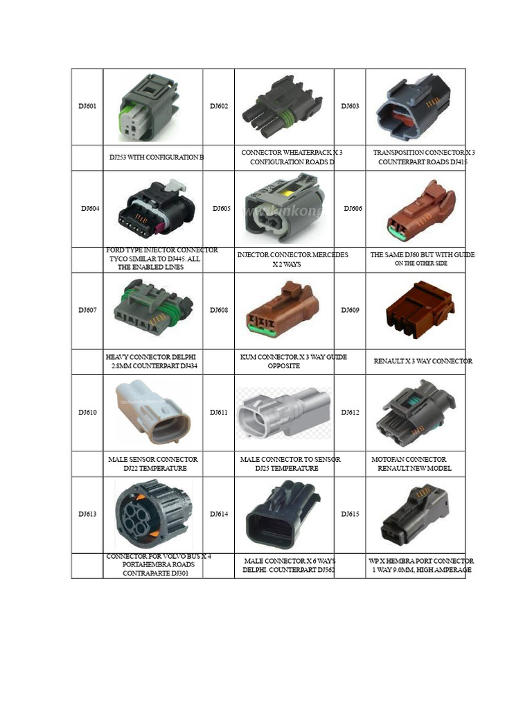 Catalog Electrical Parts Connectors | PDF | Electrical Connector | Ford ...