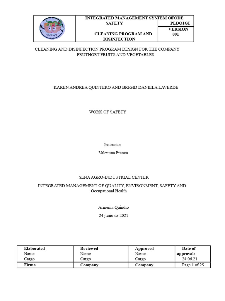 Cleaning and Disinfection Program Guide | PDF | Disinfectant | Hygiene