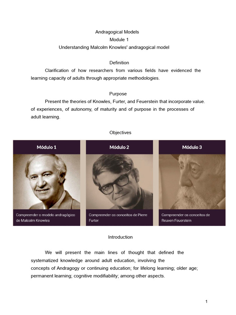 Andragogical Models Mod. 1 | PDF | Adult Education | Education Theory