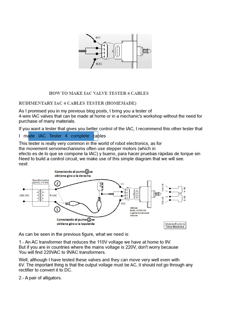 Homemade IAC Valve Tester Guide | PDF | Vacuum Tube | Inductor