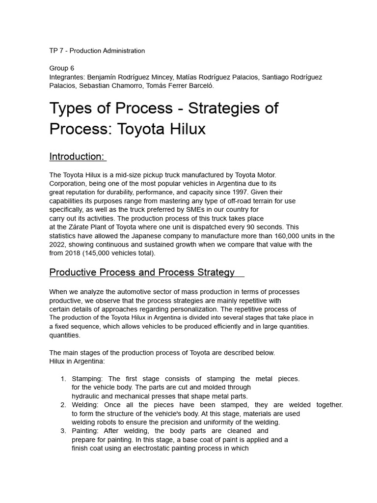 TP 7 - Production Administration | PDF | Lean Manufacturing | Toyota