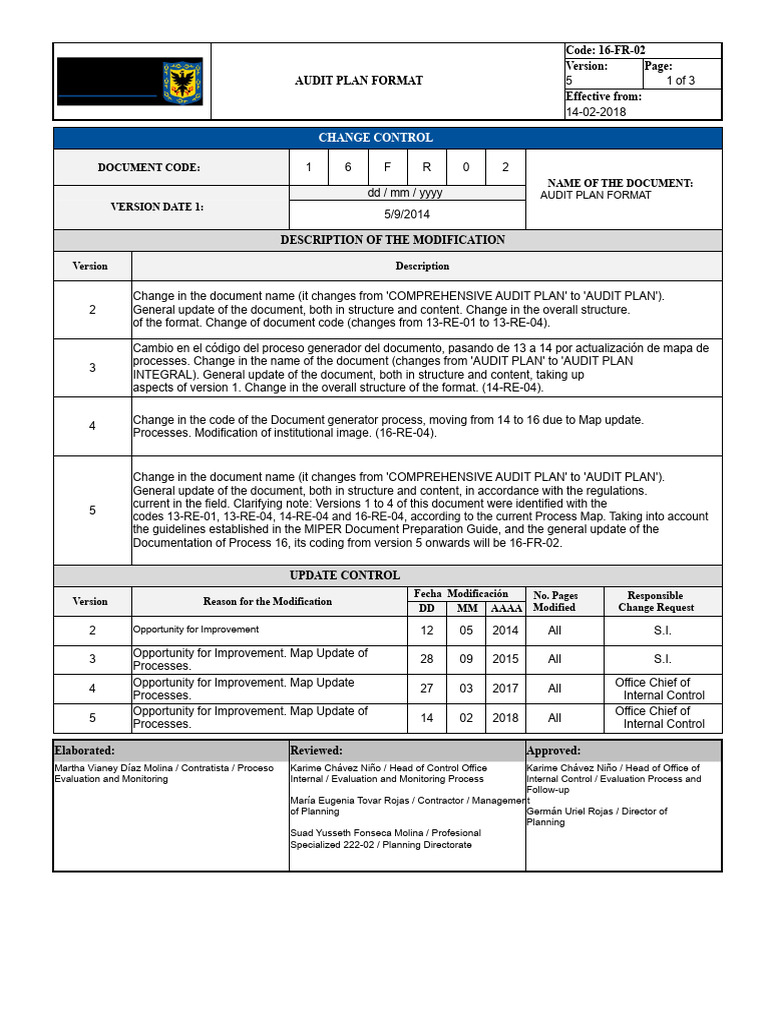 Audit Plan Format | PDF | Audit | Internal Control