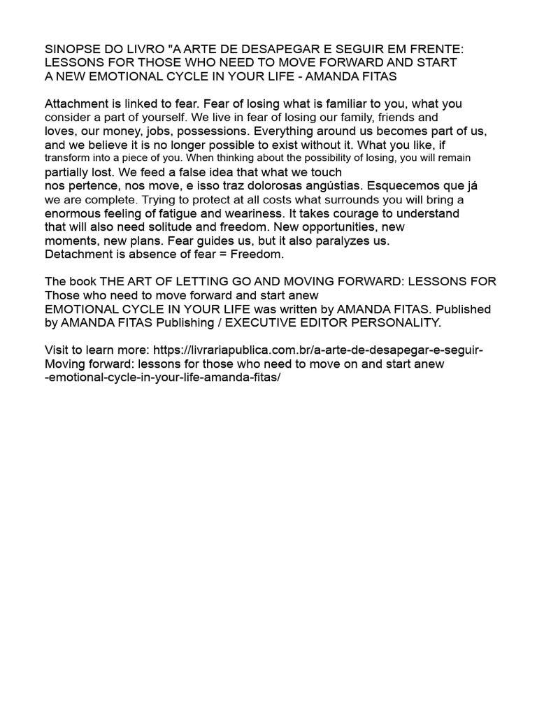 The Art of Letting Go and Moving Forward: Lessons For Those Who Need To ...