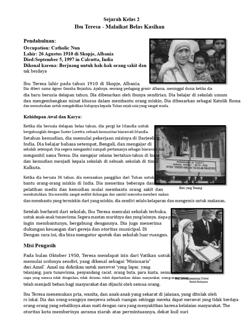 Ibu Teresa: Sejarah dan Warisannya | PDF