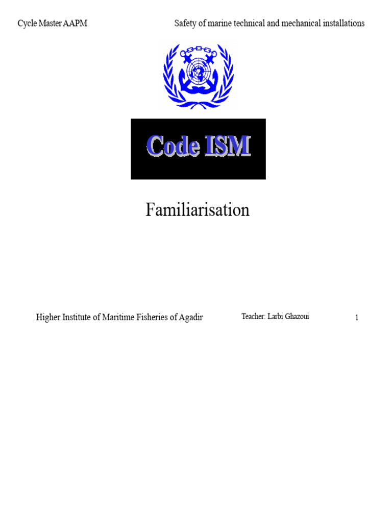 ISM Code: Marine Safety Standards Guide | PDF | Audit | Safety