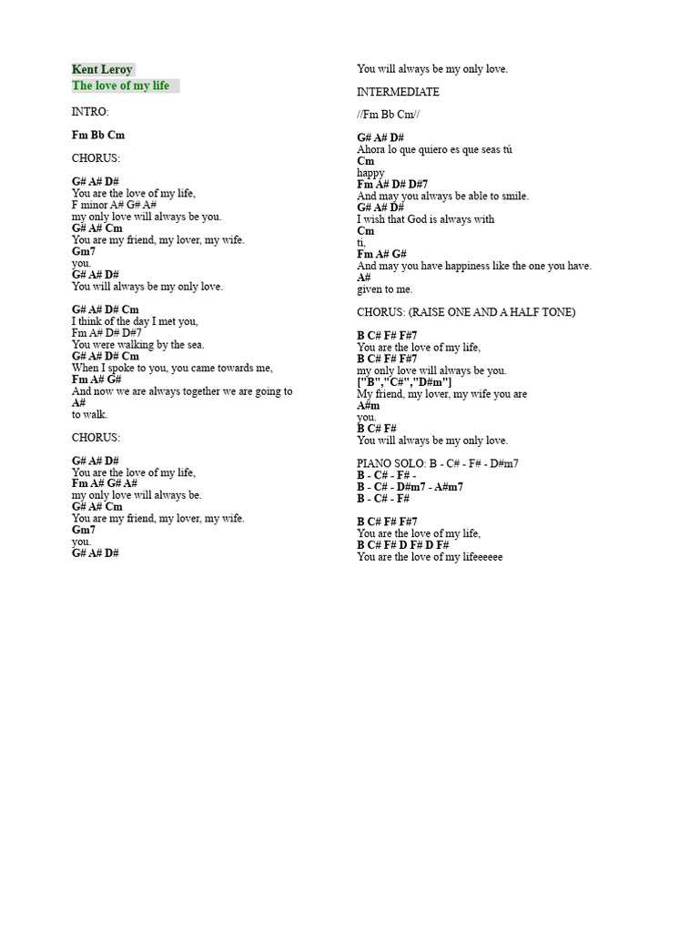 The love of my life | PDF