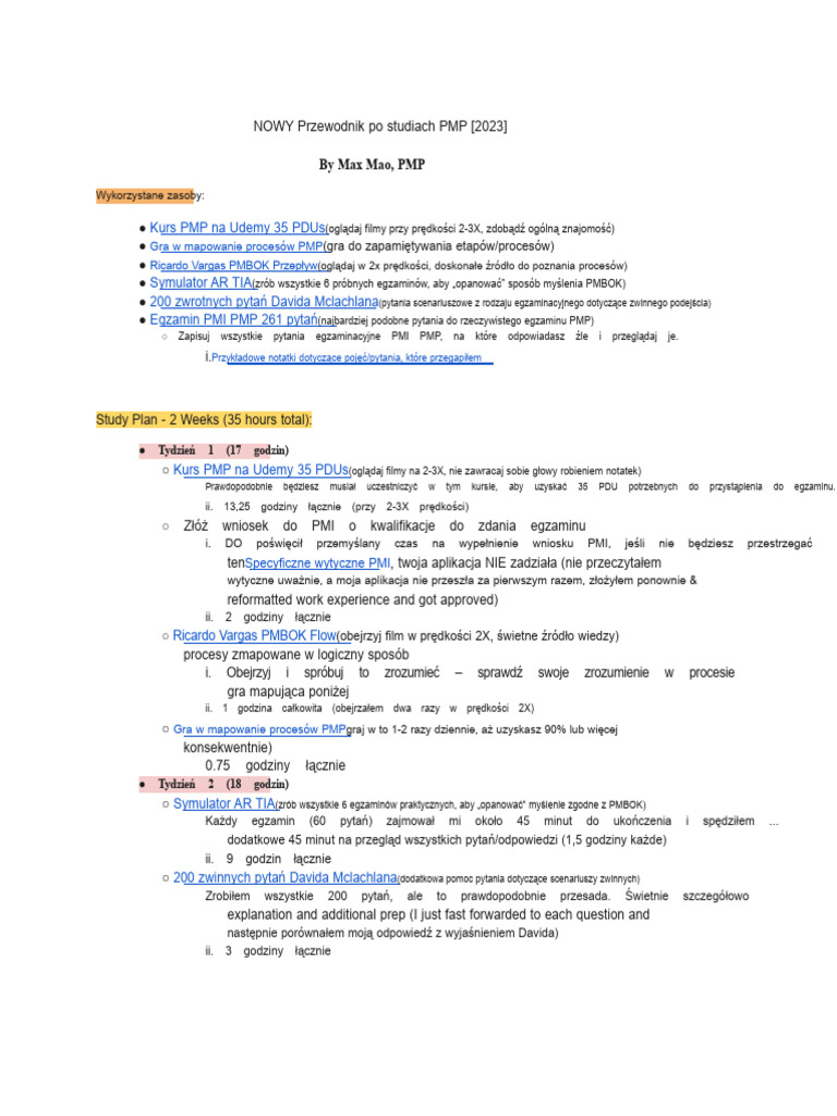 Przewodnik PMP 2023 | PDF