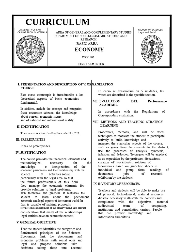 Basic Economics Curriculum Overview | PDF | Economics | Science