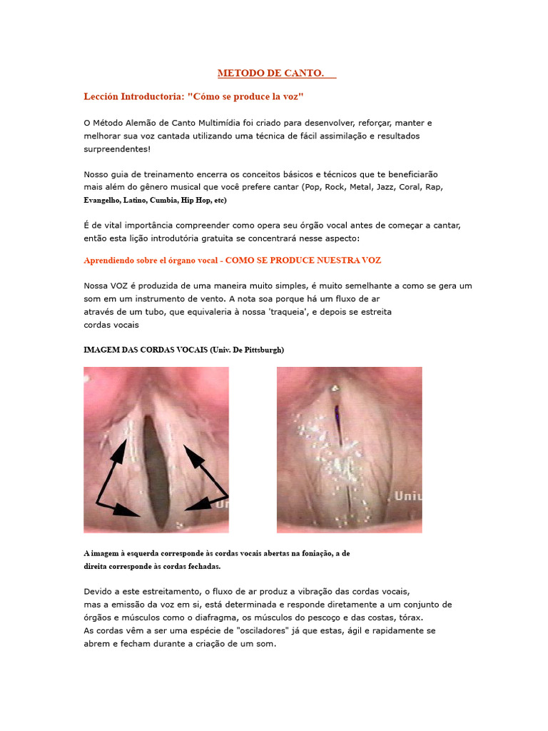 Método de Canto: Controle Vocal e Respiração | PDF | Canto | Voz humana