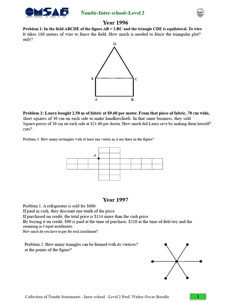 Level 2 - Rhea - 02 Inter-School | PDF | Elementary Geometry ...