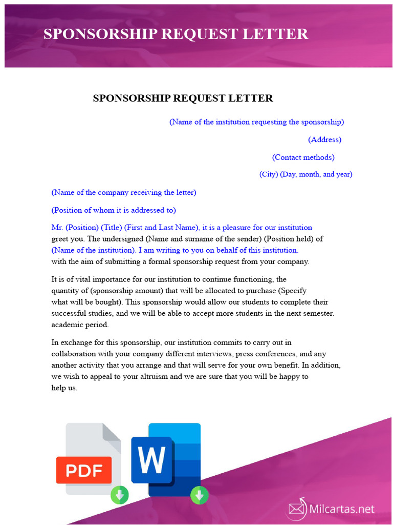 Formal Sponsorship Request Letter | PDF