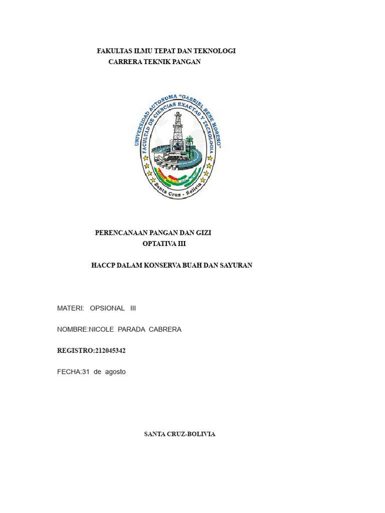 Haccp Konserva Buah Dan Sayur-3 | PDF