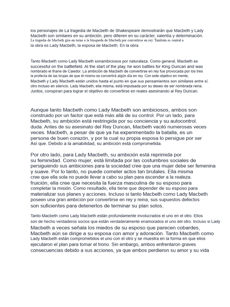 Comparar y Contrastar Macbeth | PDF | Macbeth