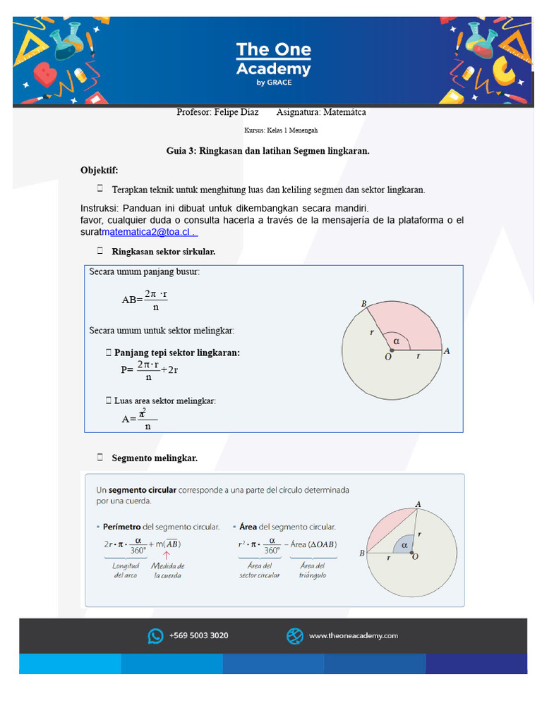 Latihan Luas dan Keliling Segmen Lingkaran | PDF