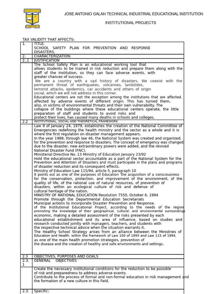 School Safety Project 2011 Moran | PDF | Risk | Emergency Evacuation