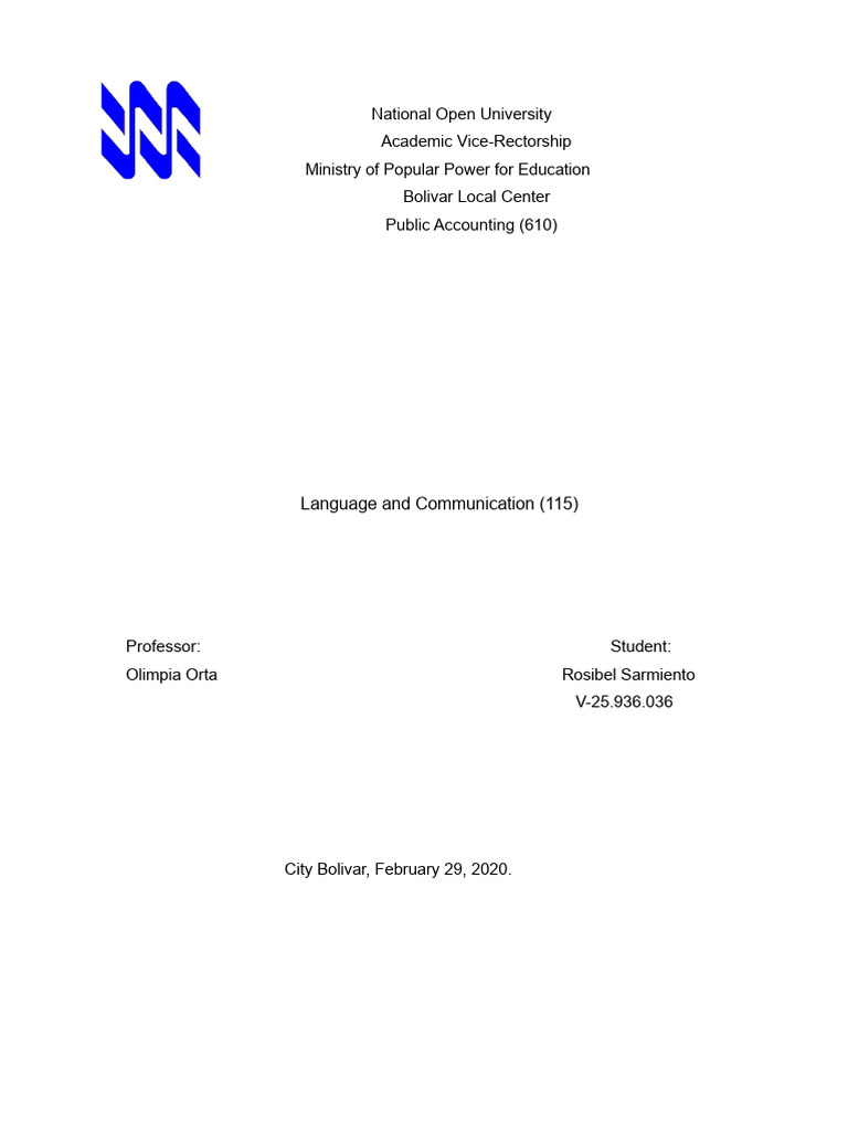 Written Work Language and Communication 115 - 29-2-2020 | PDF ...