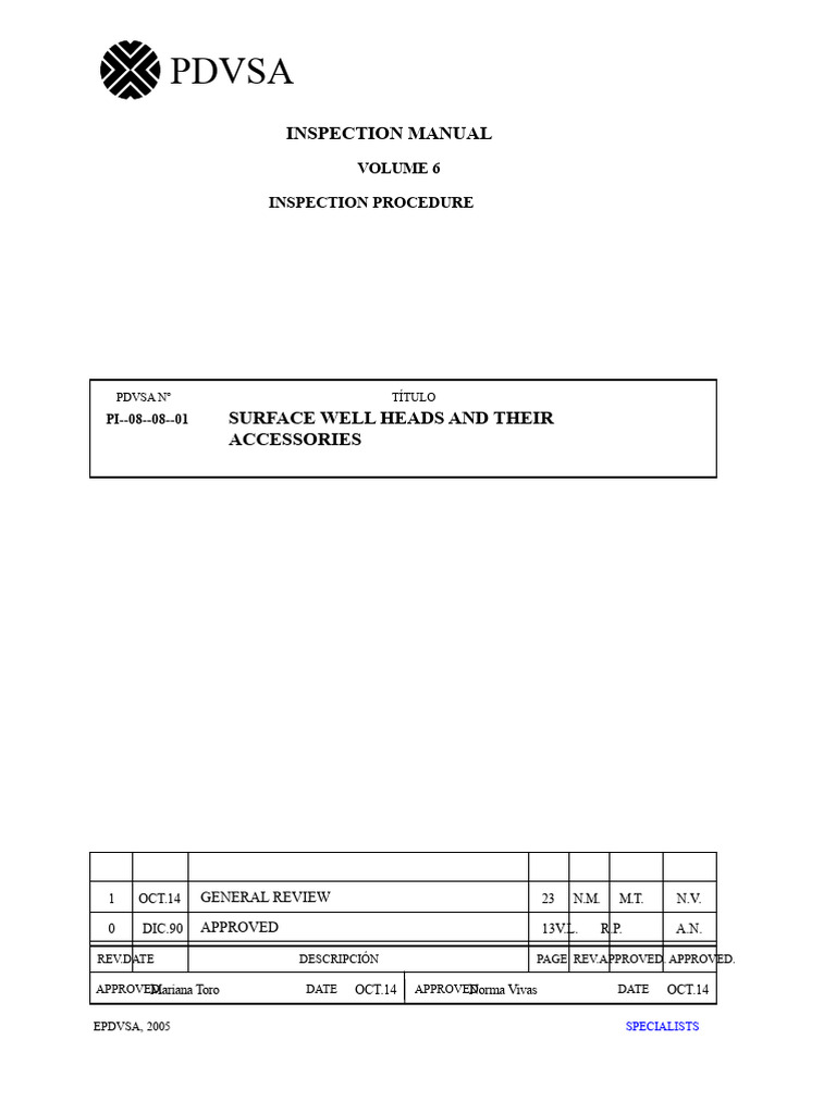 Surface Wellhead Inspection Procedure | PDF | Nondestructive Testing ...