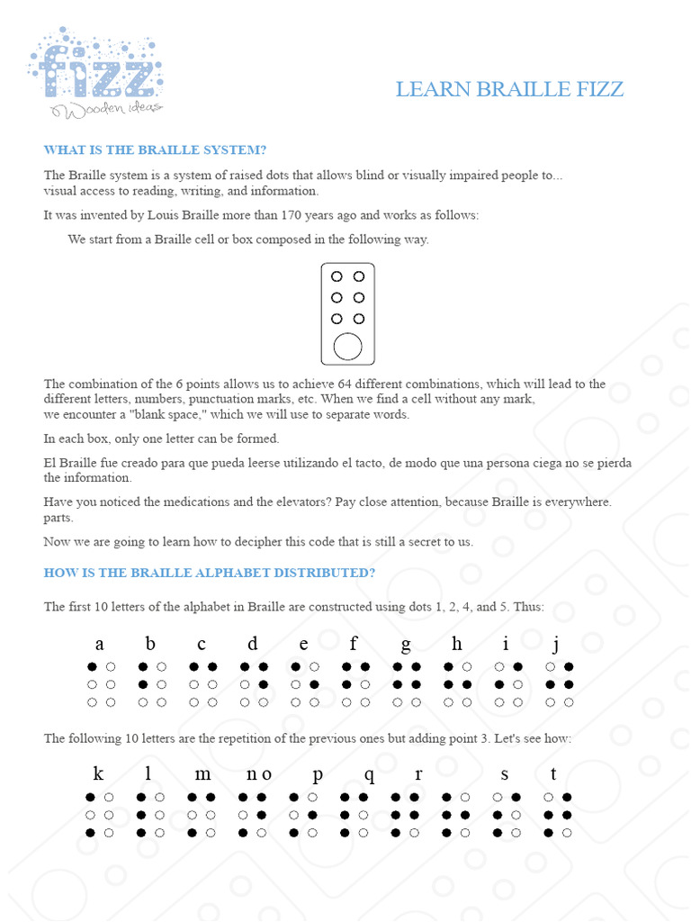 Learn Braille Basics and Activities | PDF | Alphabet | Orthography