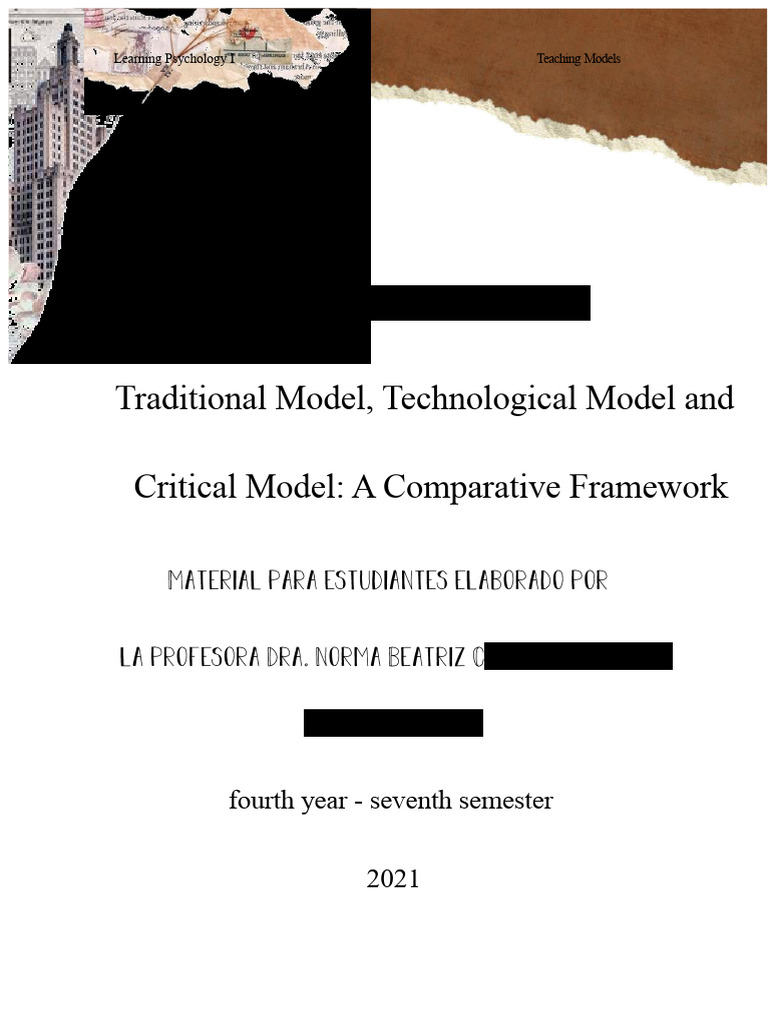 Comparative Chart - Traditional Model, Technological Model, and ...
