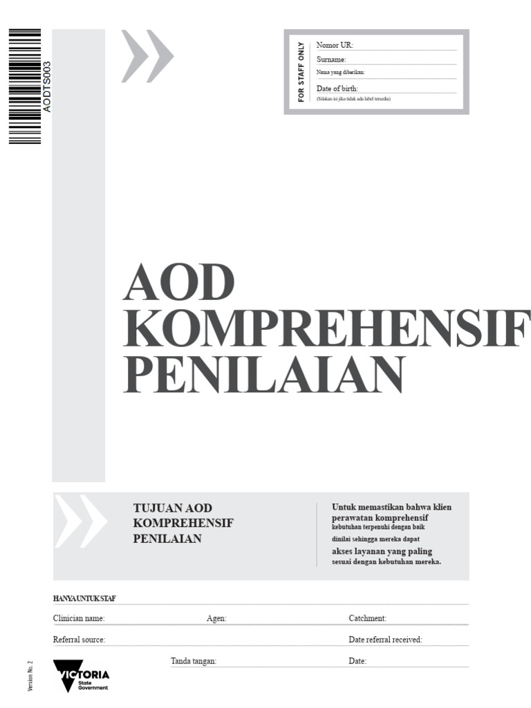 Penilaian Komprehensif AOD Klien | PDF