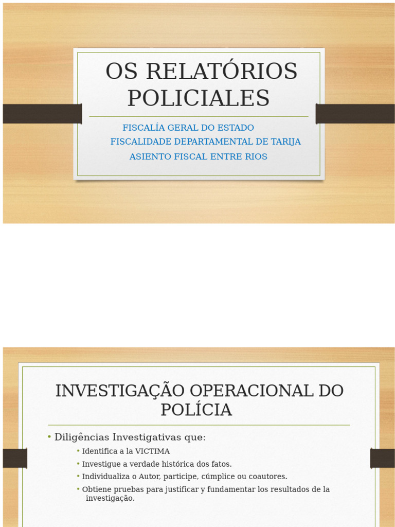 Relatórios Policiais: Estrutura e Investigação | PDF | Evidência
