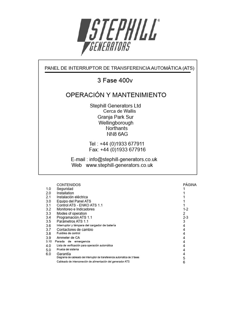 Manual de 3 Fases ATS 1.1 Edición 3 | PDF | Relé | Generador eléctrico