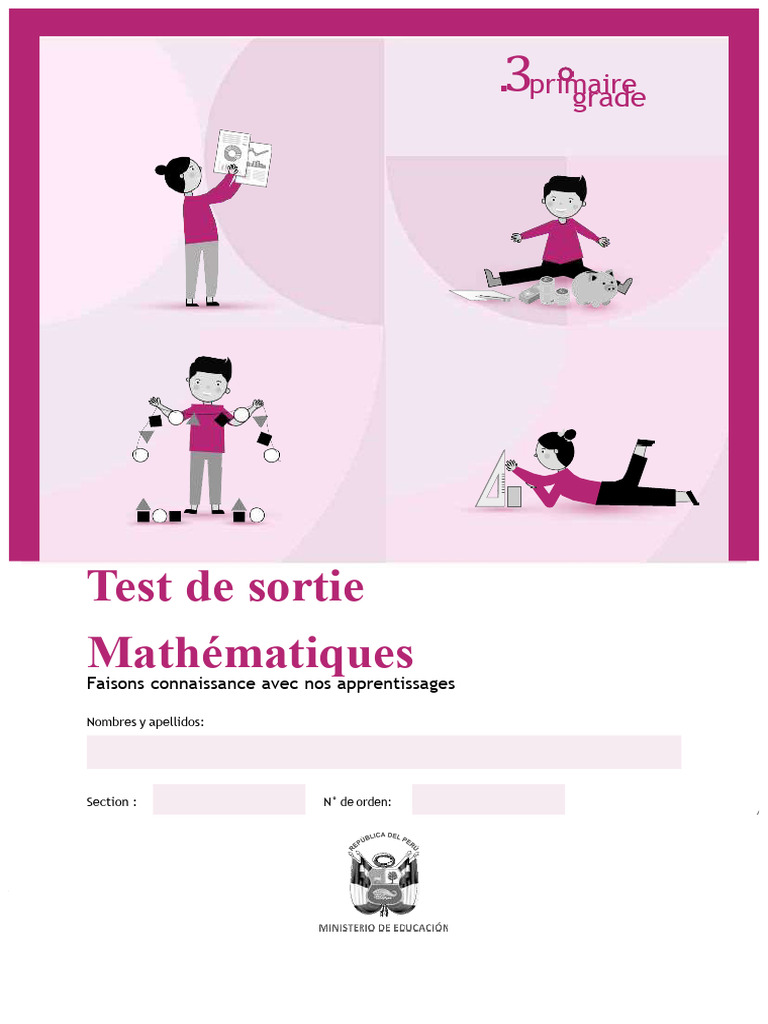 Test de Mathématiques 3e Primaire | PDF