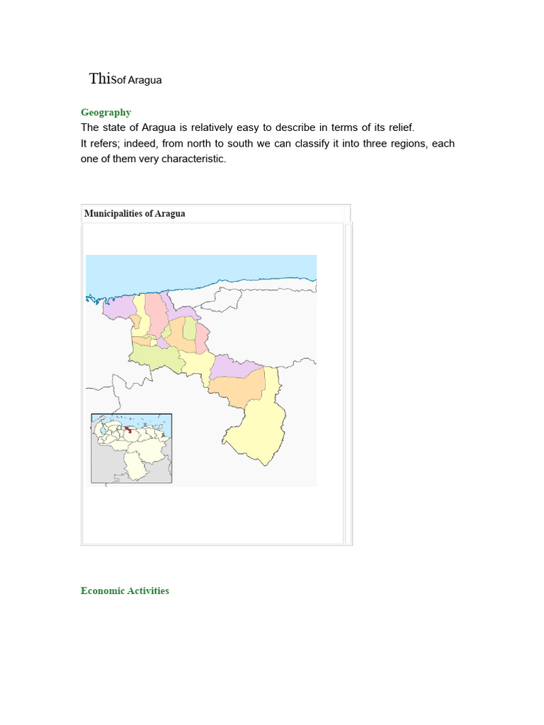 Overview of Aragua State, Venezuela | PDF | Earth Sciences