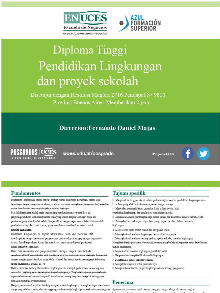 Pendidikan Lingkungan: Diploma Tinggi UCES | PDF