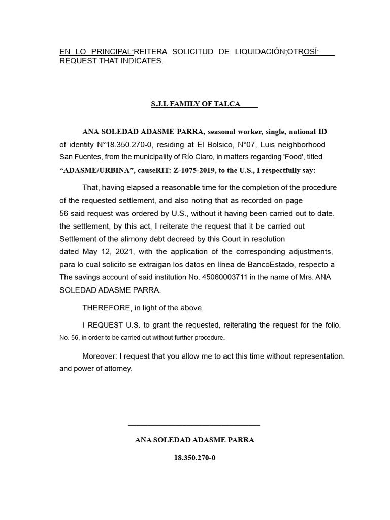 Reiterate Request For Settlement | PDF
