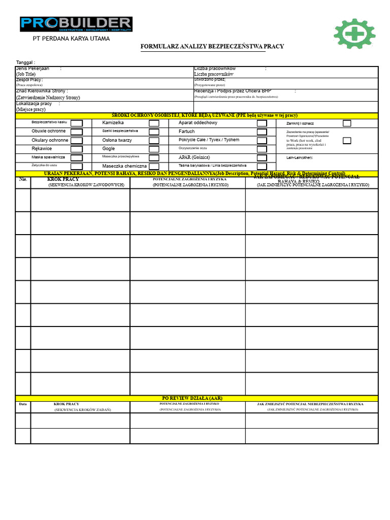 Formularz Projektu JSA Wisteria | PDF