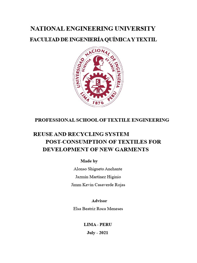 Thesis Work N°3 - Textile Recycling | PDF | Life Cycle Assessment ...