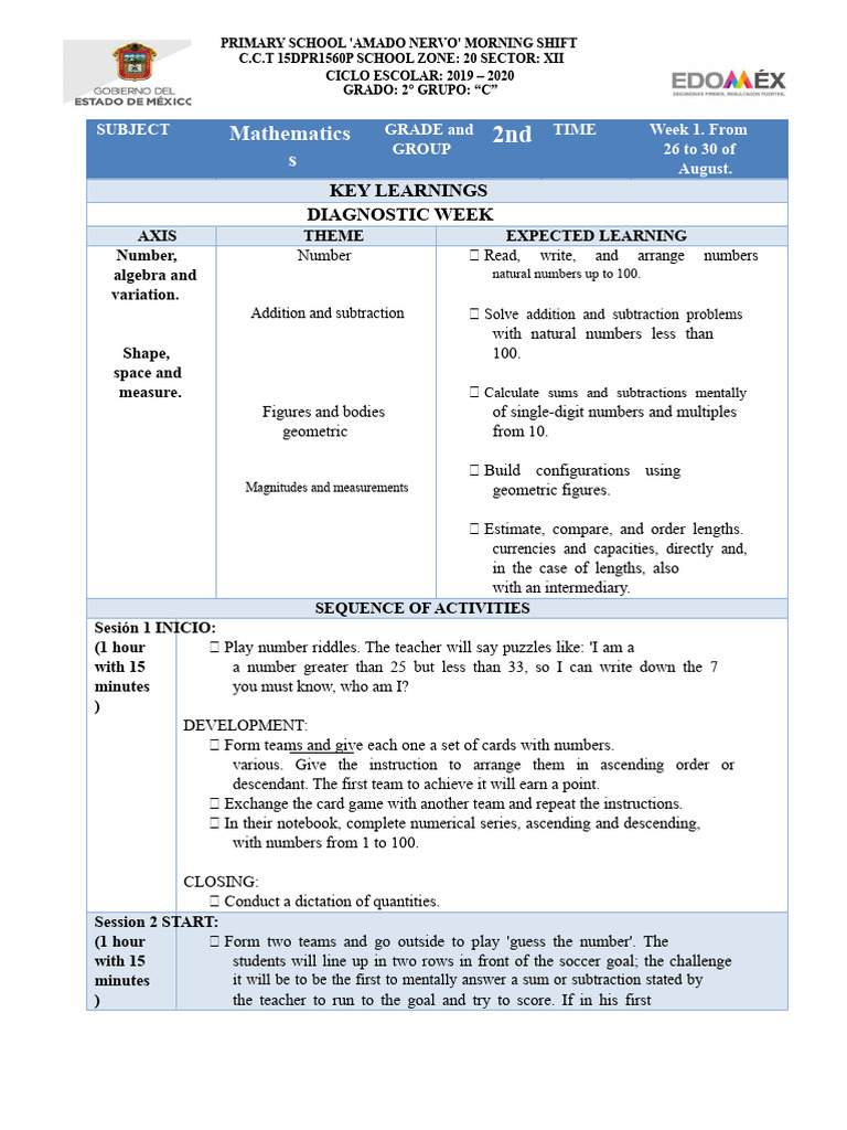2nd Grade Mathematics (2019-2020) | PDF | Mathematics | Geometry