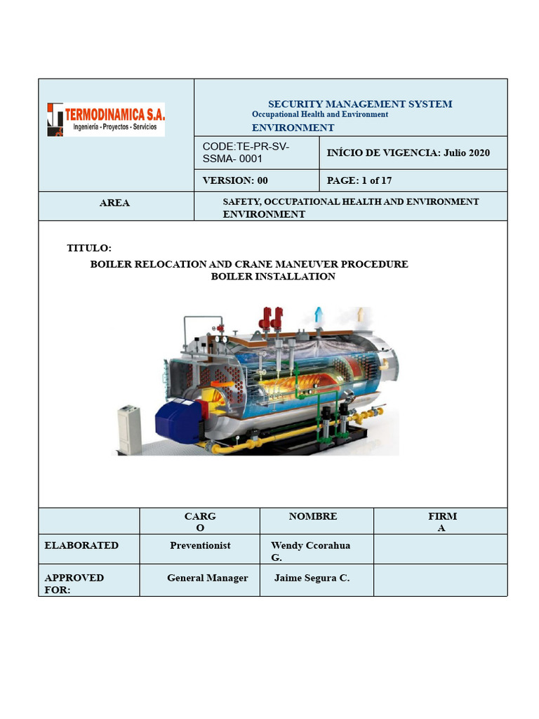 Procedure For Transport and Crane Operation of Boiler and Boiler ...