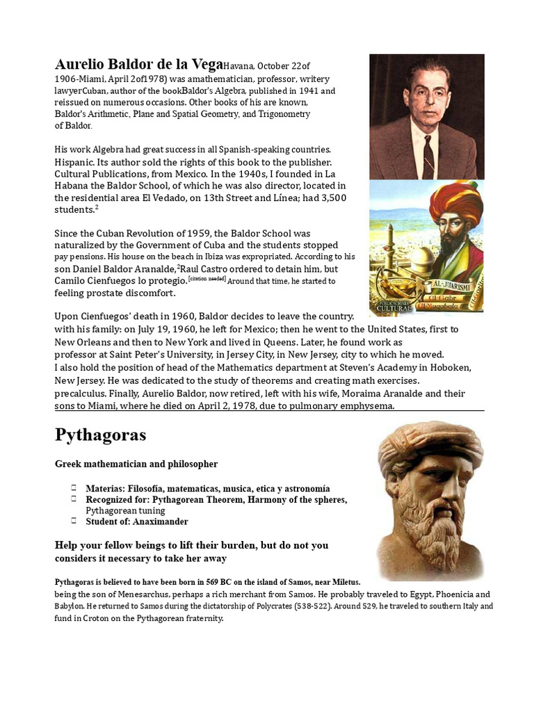 Life and Legacy of Aurelio Baldor | PDF | Leonhard Euler | Teaching ...