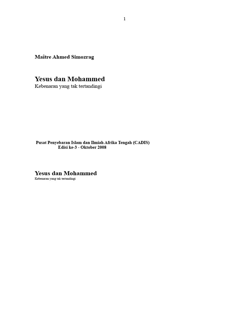 Yesus dan Muhammad: Kebenaran Al-Qur'an | PDF