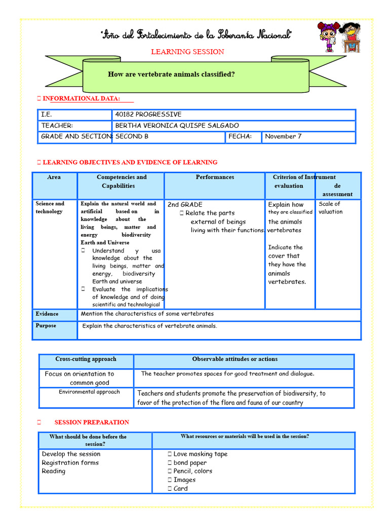 Nov 10 Session Cyt How Vertebrate Animals Are Classified | PDF ...