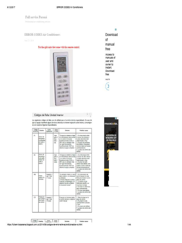 ERROR CODES Air Conditioners | PDF | Air Conditioning | Power Inverter
