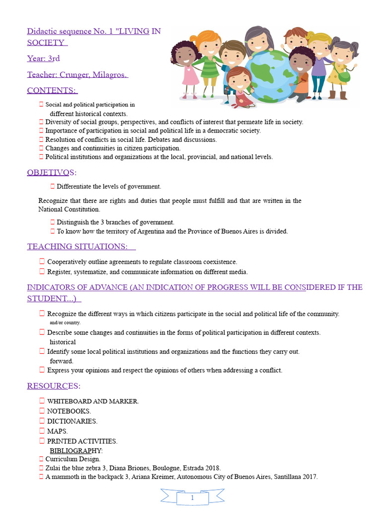 Didactic Sequence N1 Social Sciences | PDF | Mayor | Governor